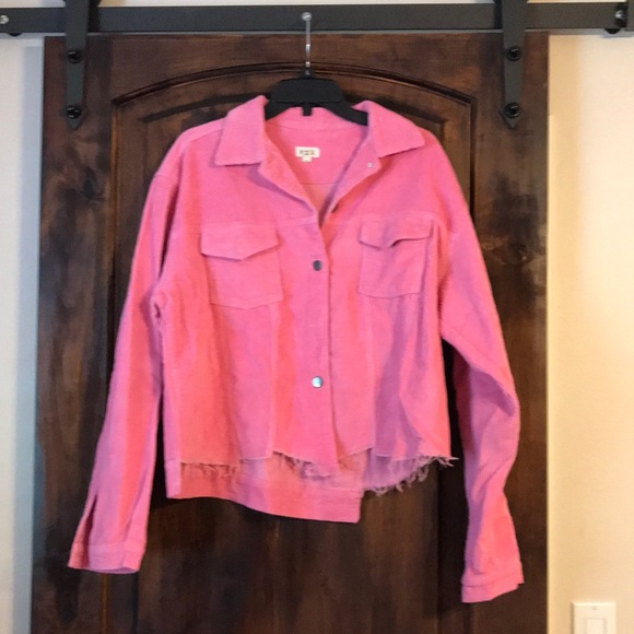 POL | Jackets & Coats | Nwot Pol Pink Corduroy Distressed Jacket | Poshmark